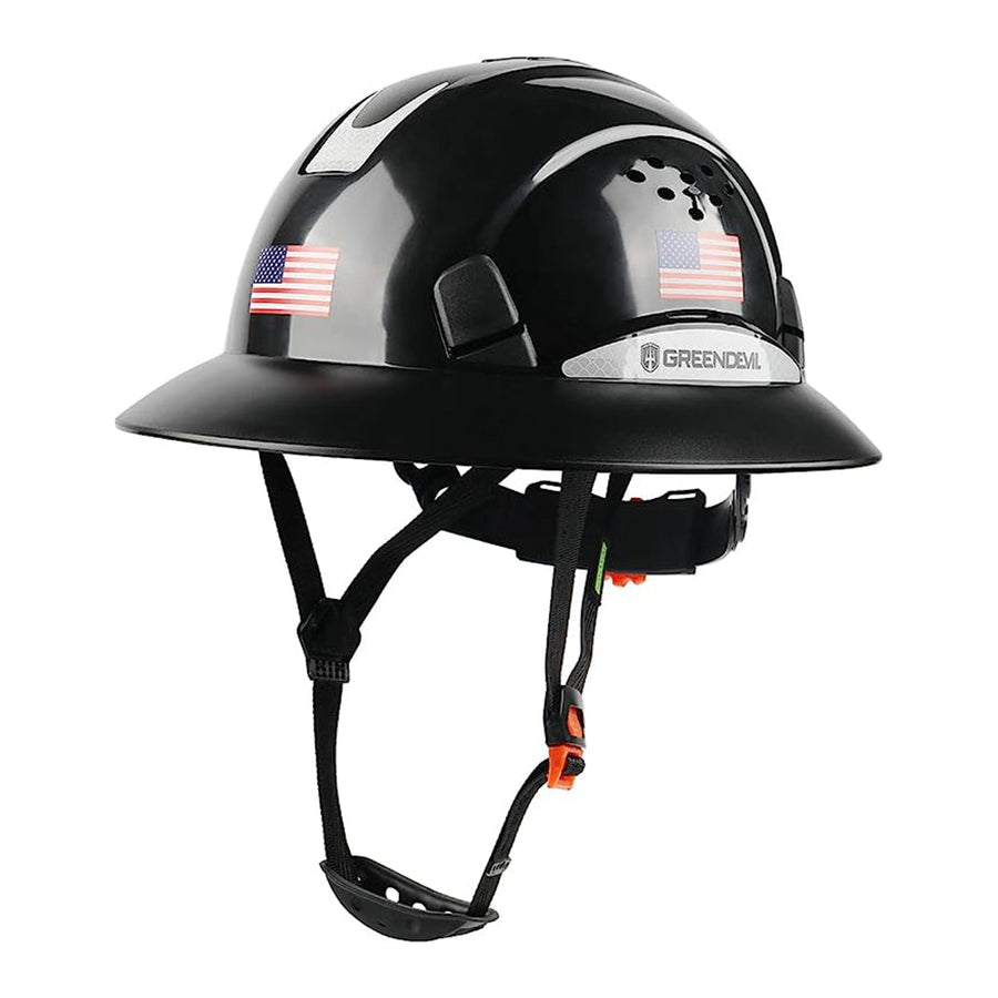 Full Brim Hard Hat Vented Construction White Safety Helmet OSHA Approv